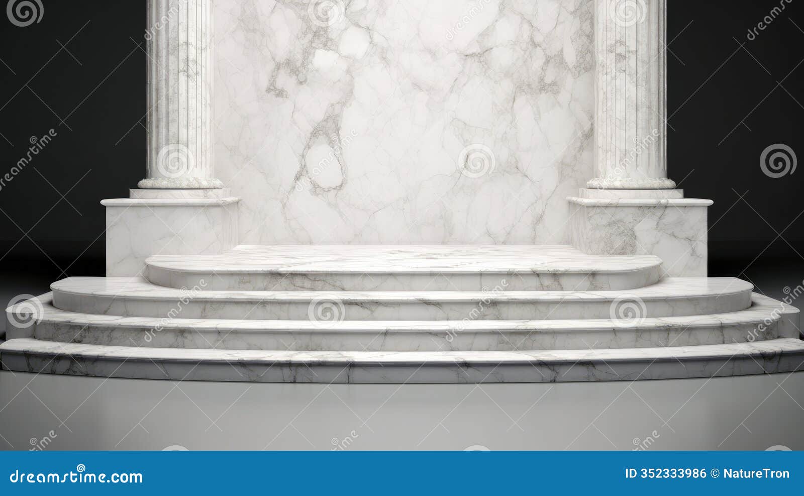 Elegant Marble Stage with Greek Columns: a Pristine Architectural ...