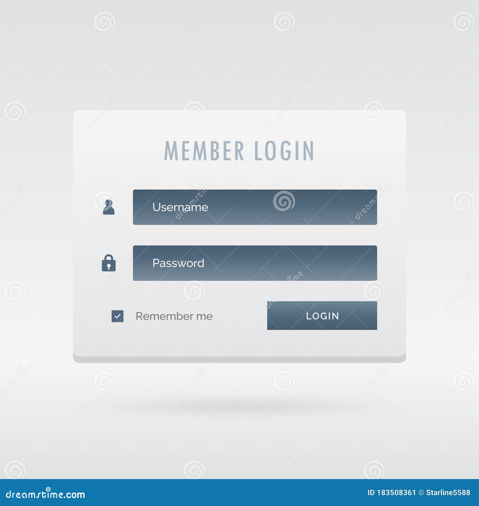Elegant Member Login Form In Light User Interface Stock Vector ...