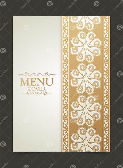 Elegant menu cover design stock illustration. Illustration of dessert ...
