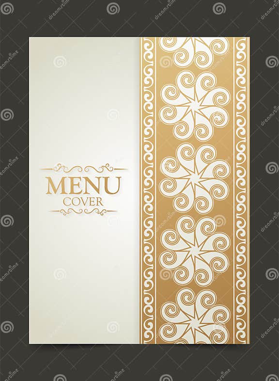 Elegant menu cover design stock illustration. Illustration of dessert ...