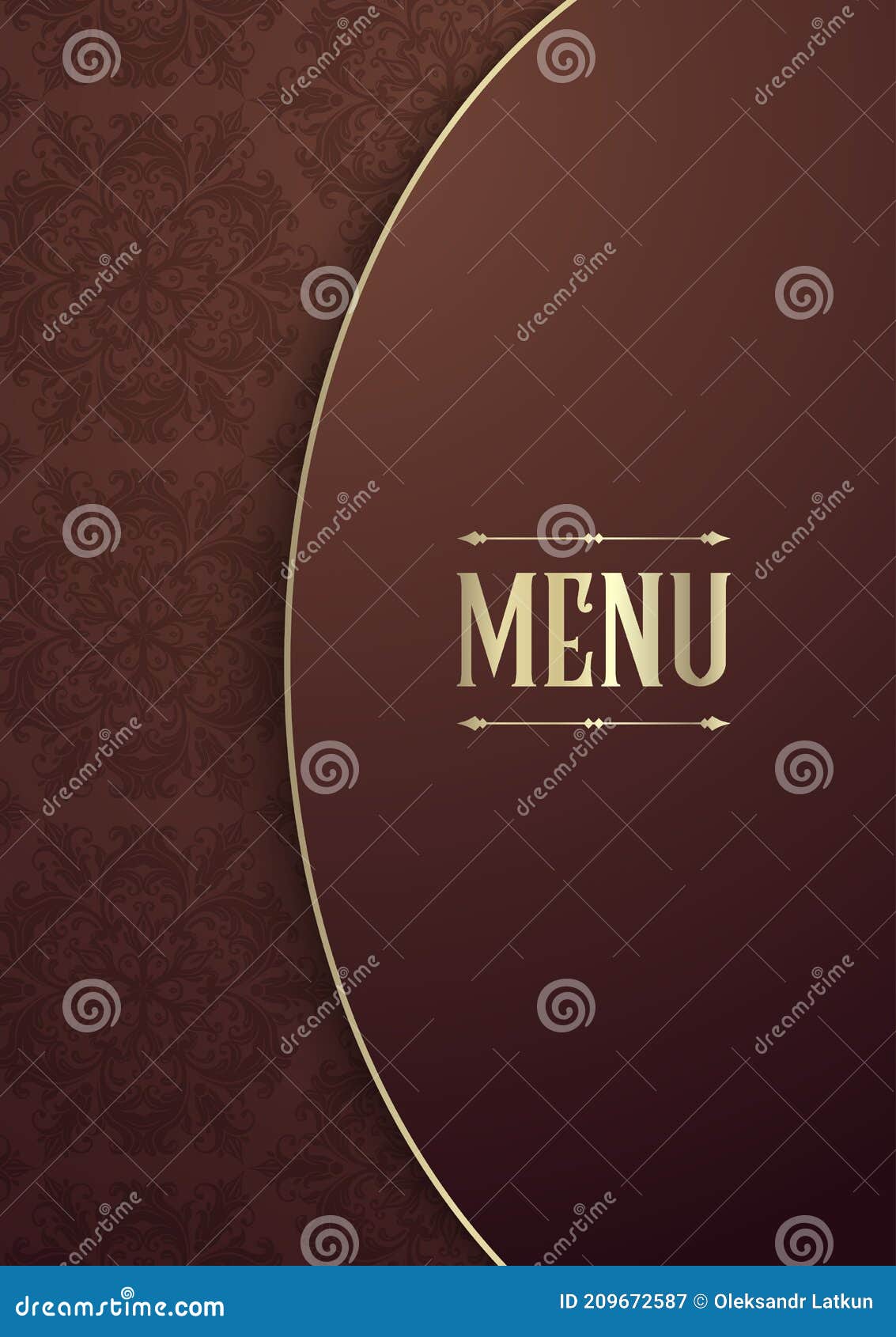 Elegant menu cover design stock vector. Illustration of vector - 209672587