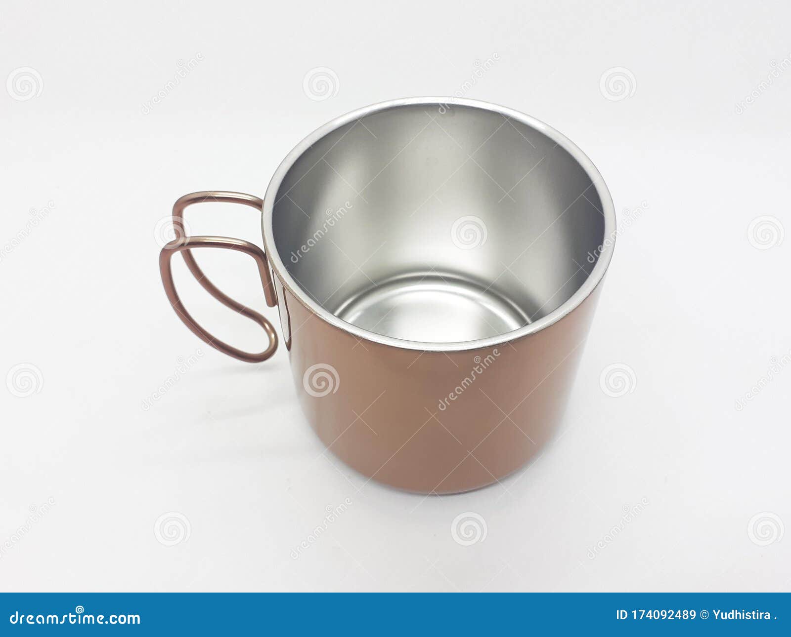 Elegant Metallic Gold Silver Coffee Tea Cup in White Isolated ...