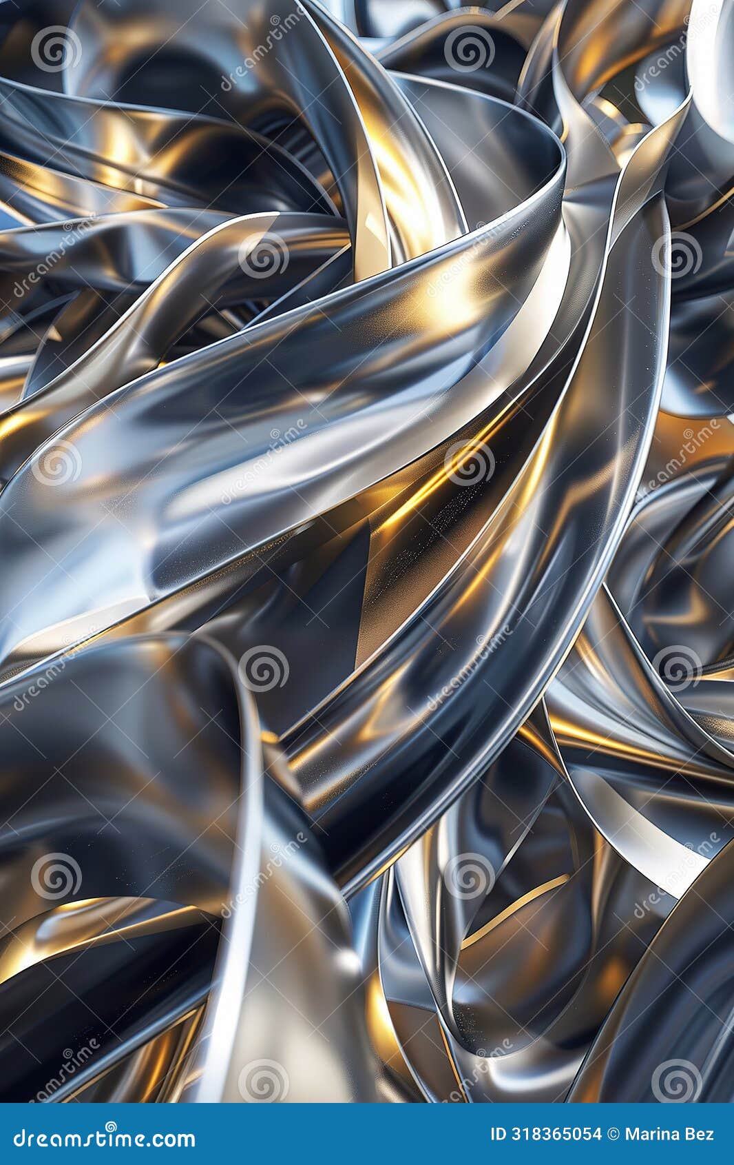 Elegant Metallic Texture Background with Flowing Silver Waves Stock ...