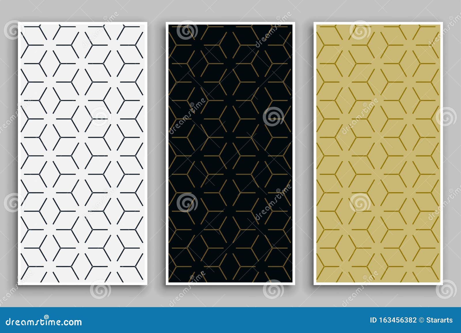 Elegant Minimal Patterns Set in Tree Colors Stock Vector - Illustration ...