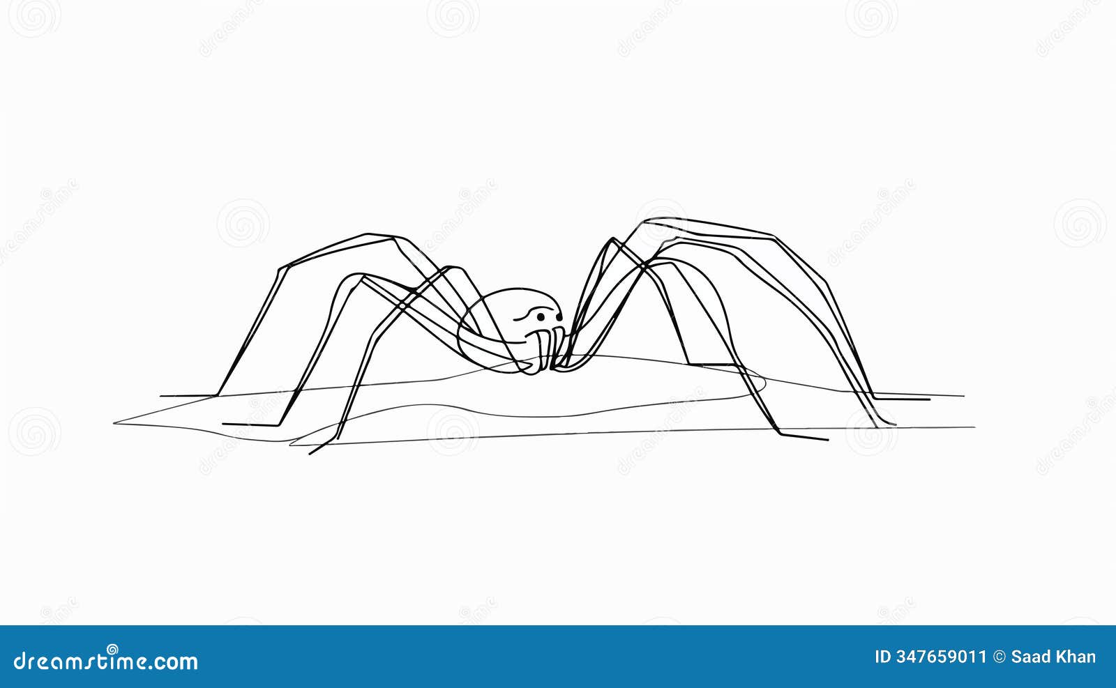 Elegant Minimalist Spider Continuous Line Art in Black Stock ...