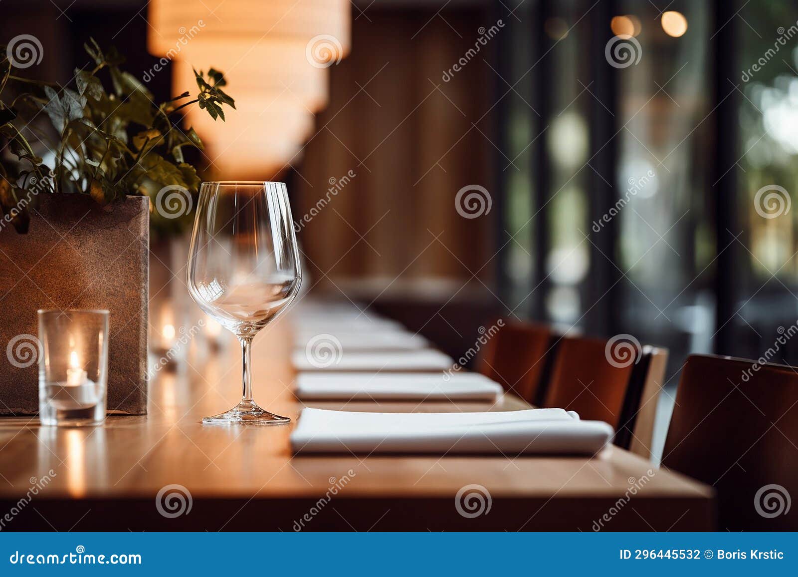 Elegant Minimalist Table Setting in Upscale Restaurant Stock Photo ...