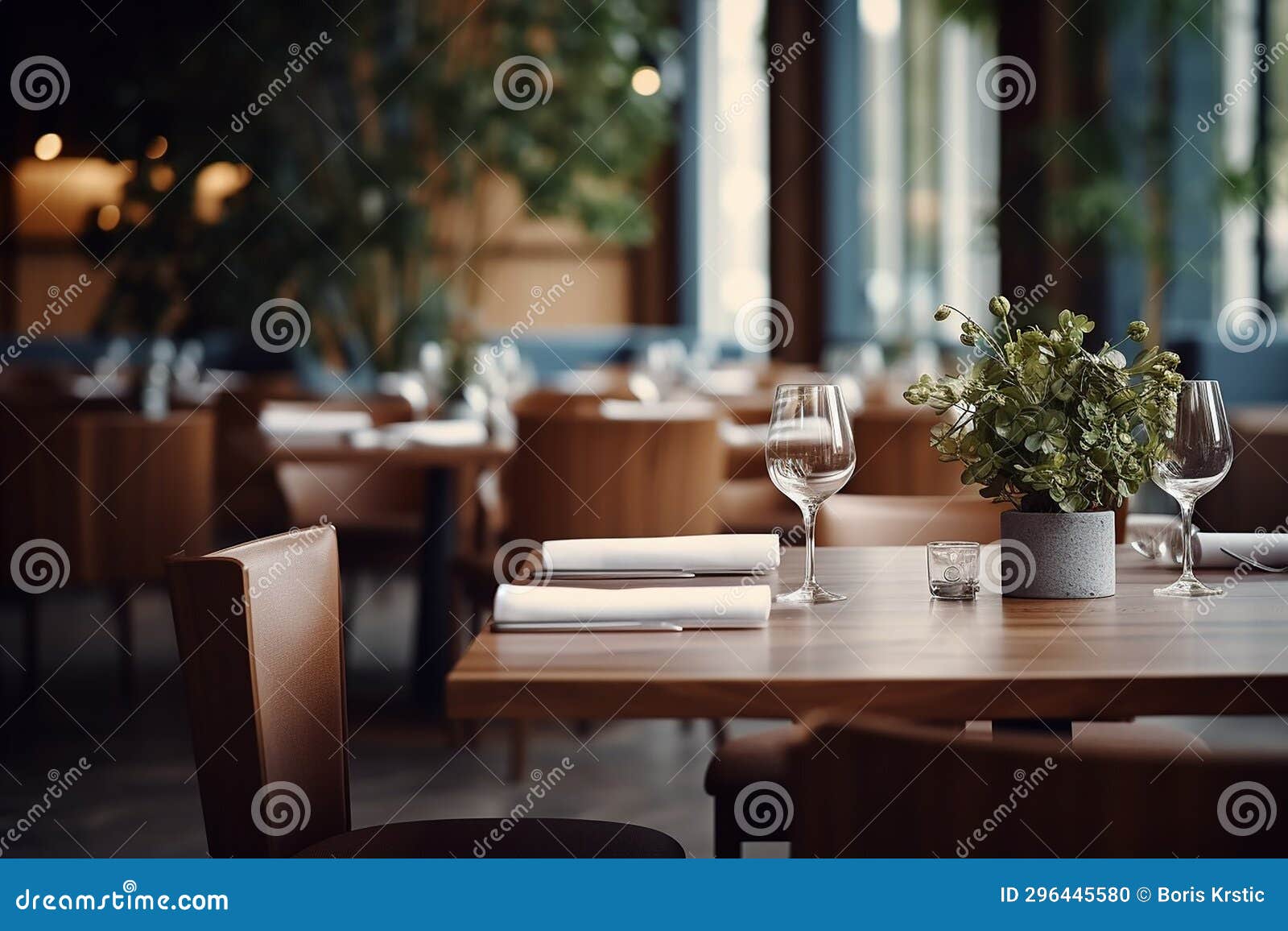 Elegant Minimalist Table Setting in Upscale Restaurant Stock Photo ...