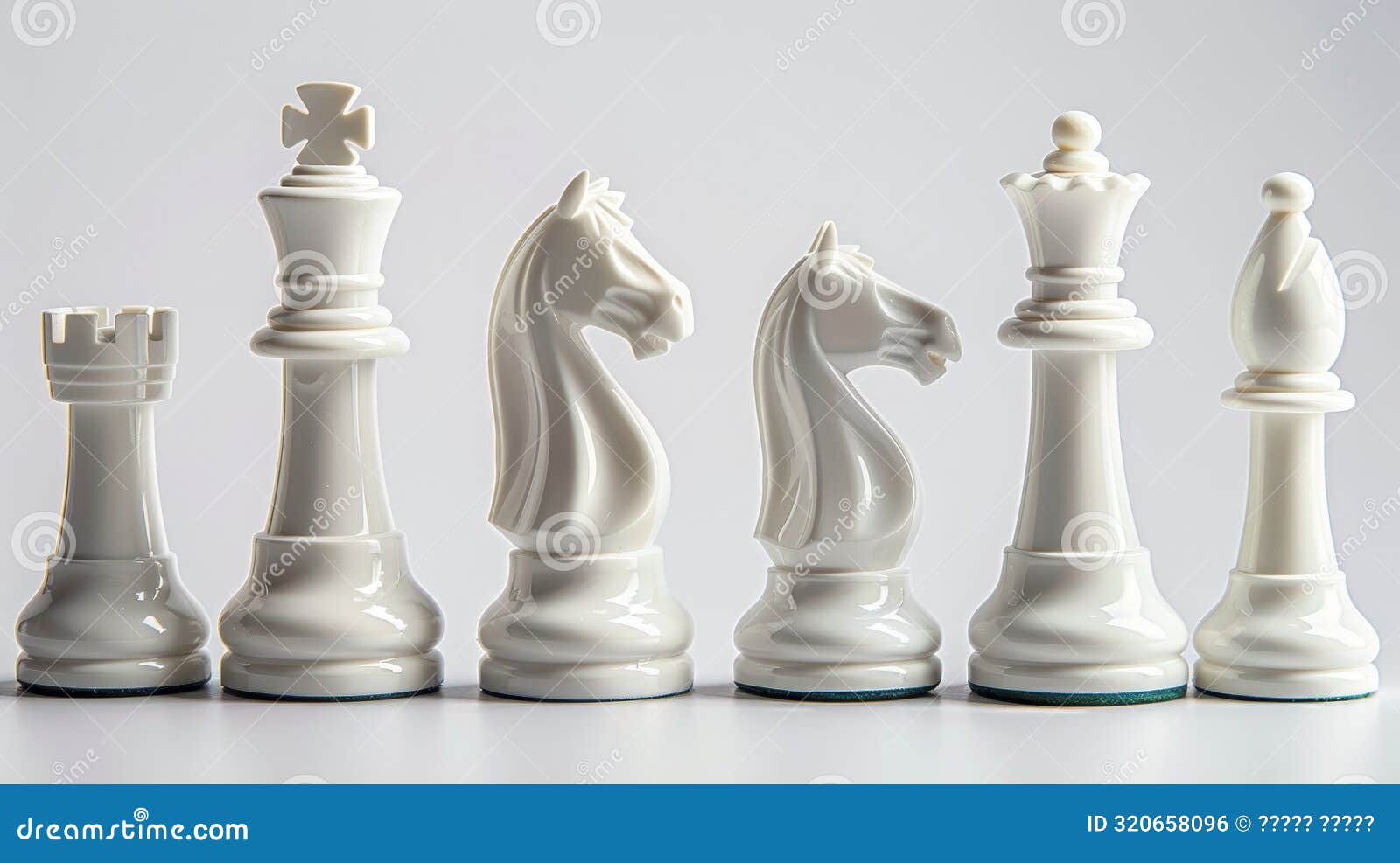 Minimalistic Chess Set On White Background - Elegant Board Game For ...