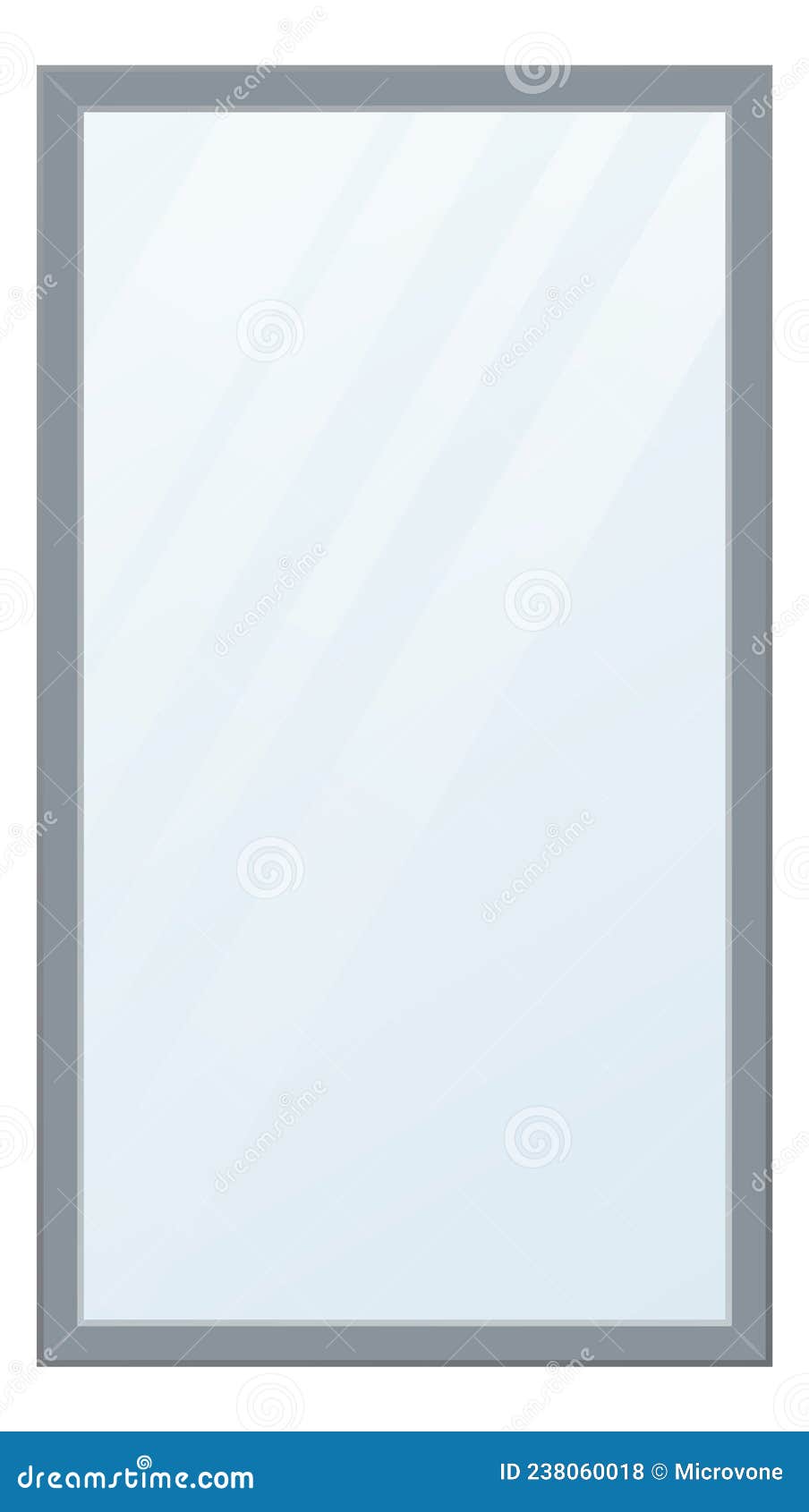 Elegant Mirror Frame with Empty Reflection. Rectangular Glossy Surface ...