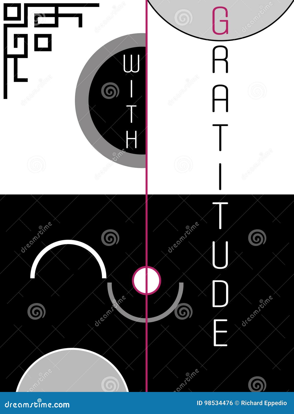 Elegant Modern Abstract `with Gratitude` Design Stock Illustration ...