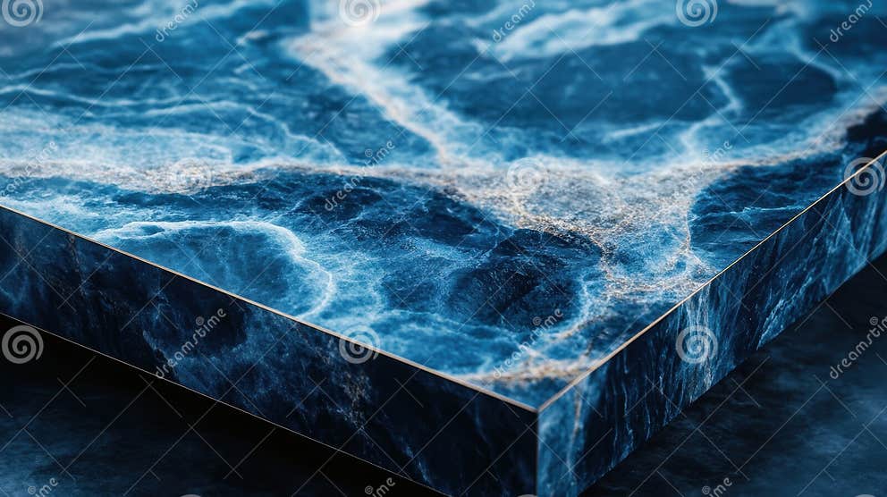 Elegant Modern Blue Marble Surface with Vivid Oceanic Patterns Stock ...