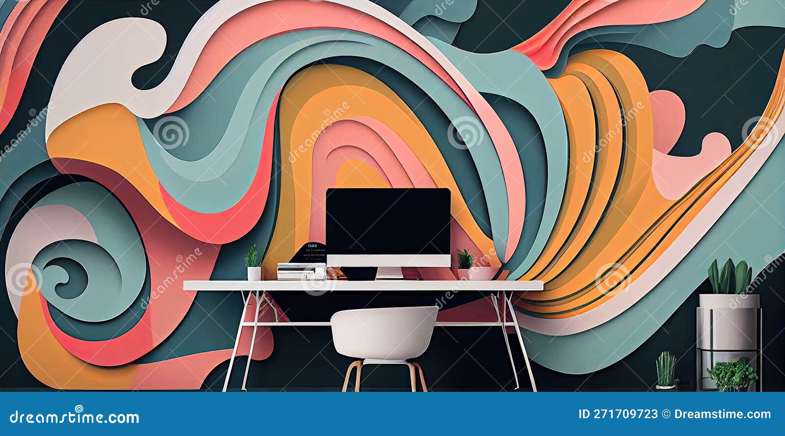 Elegant and Modern Desk Office with Abstract Background. Stock ...