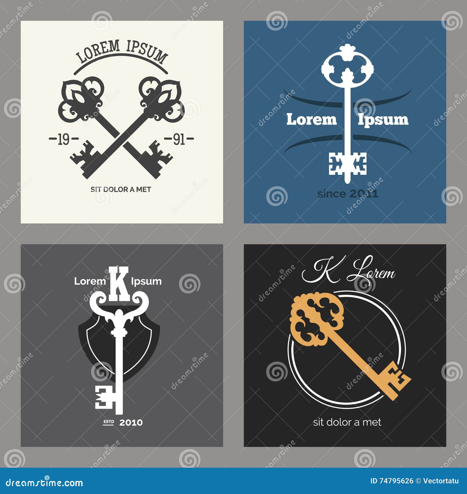 Elegant modern key logo stock vector. Illustration of creative - 74795626