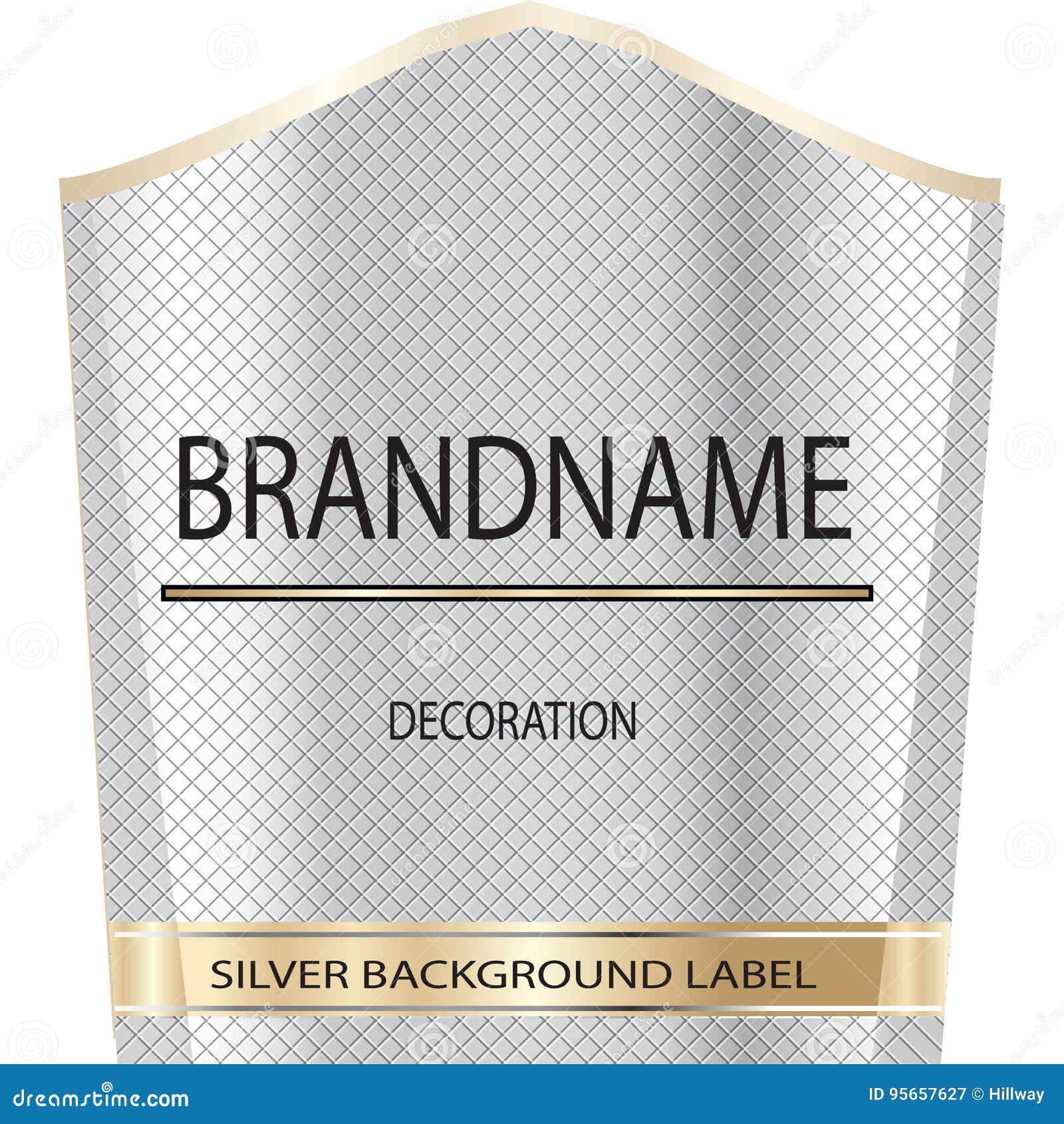 Elegant Modern Label with Silver Metallic Background and Gold Elements ...