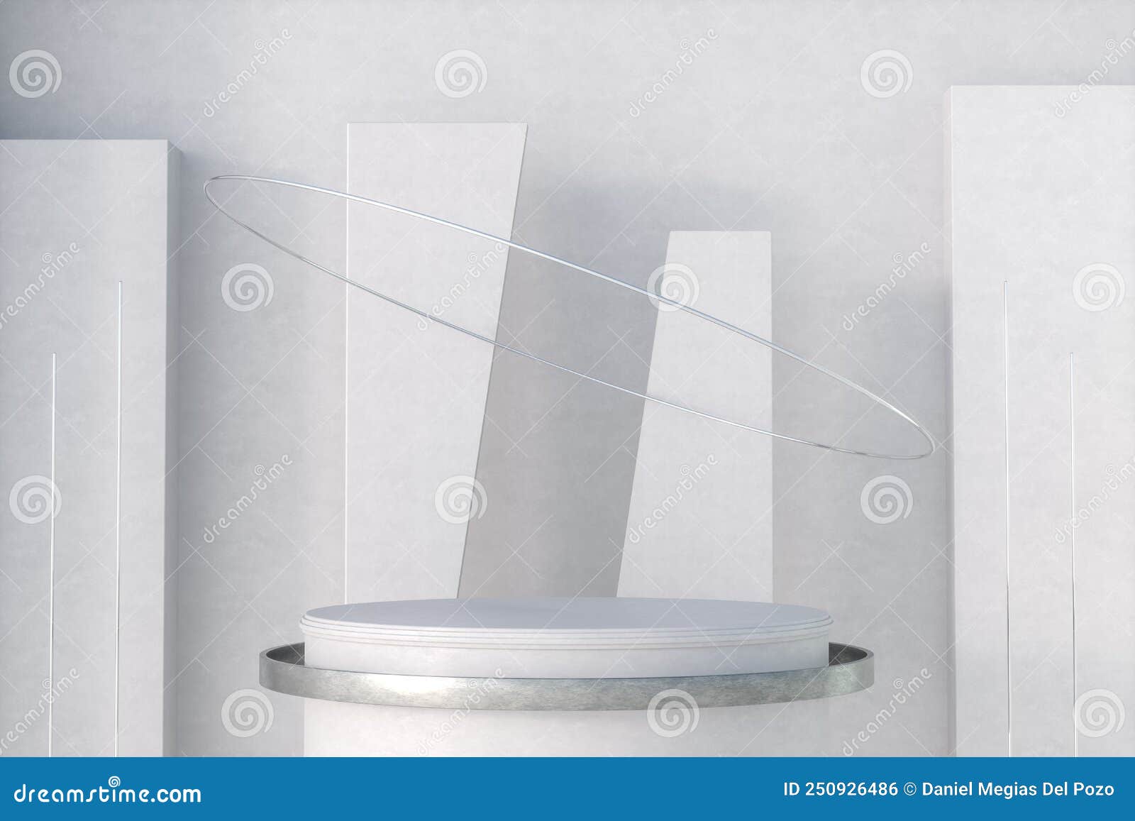 Elegant and Modern Product Display Background in White. 3d Render Stock ...