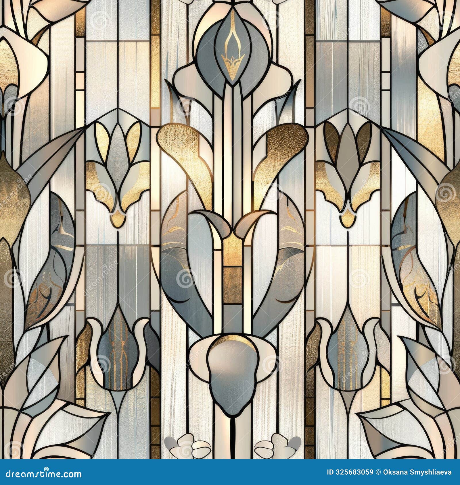 Elegant Modern Stained Glass Pattern with Floral Design Stock Image ...