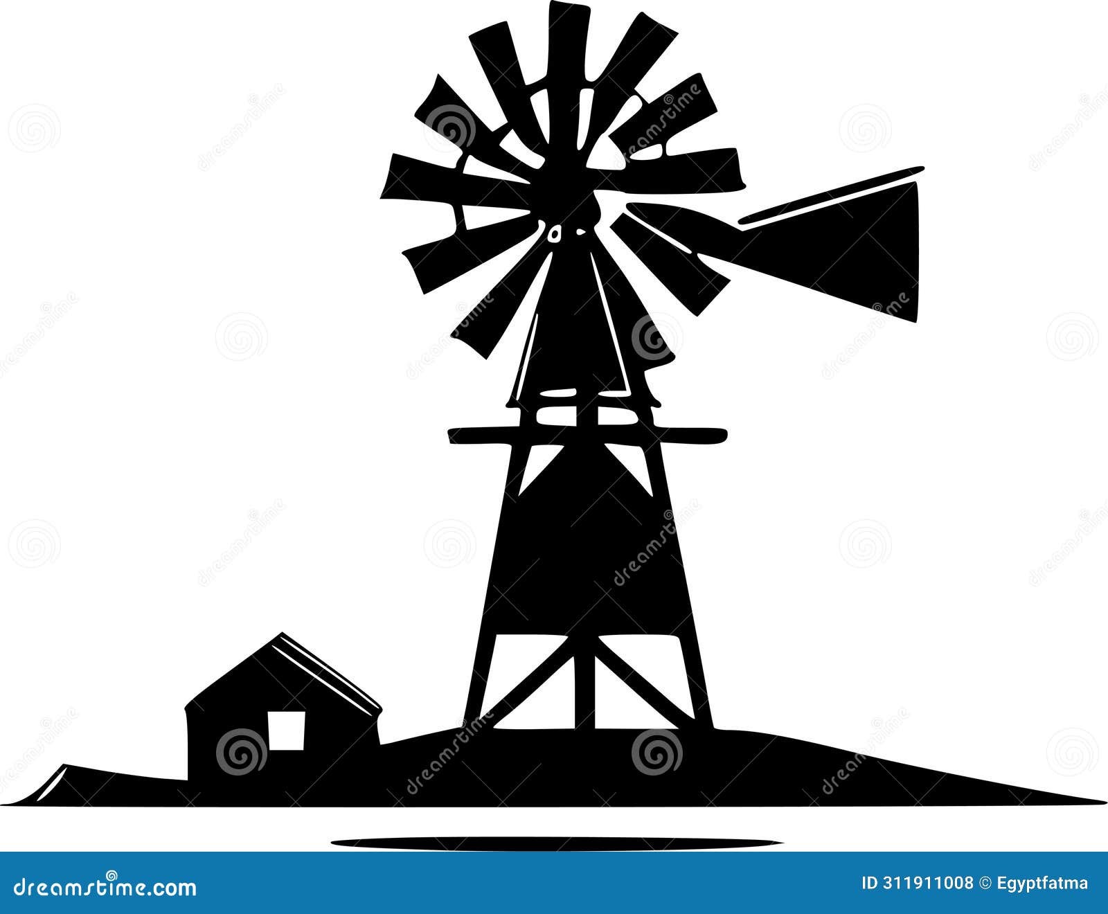 Windmill - Minimalist and Simple Silhouette - Vector Illustration Stock ...