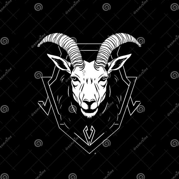 Goat - Minimalist and Flat Logo - Vector Illustration Stock Image ...