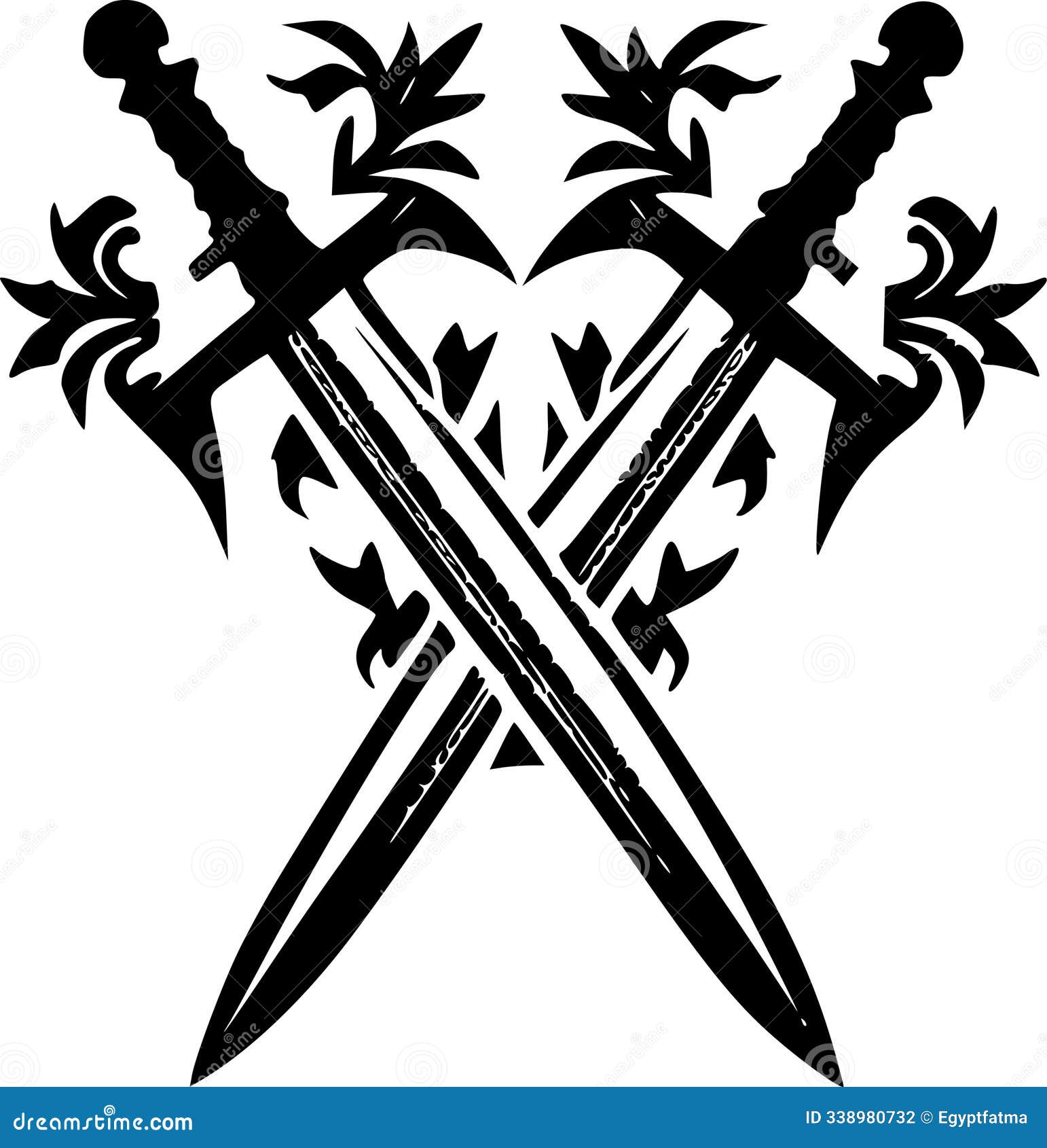 Crossed Cutlasses Blue Outline Stock Photography | CartoonDealer.com ...