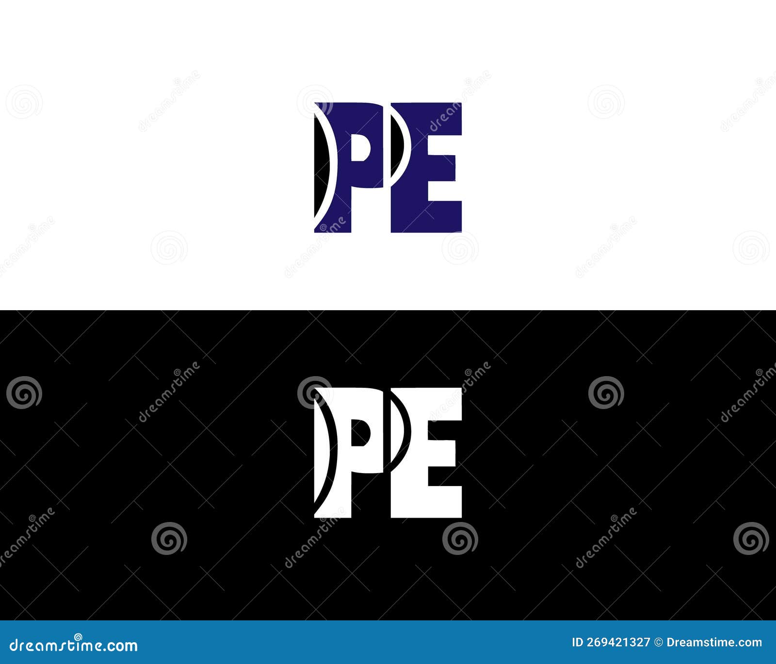 Elegant Monogram PE Logo Design Stock Vector - Illustration of vector ...