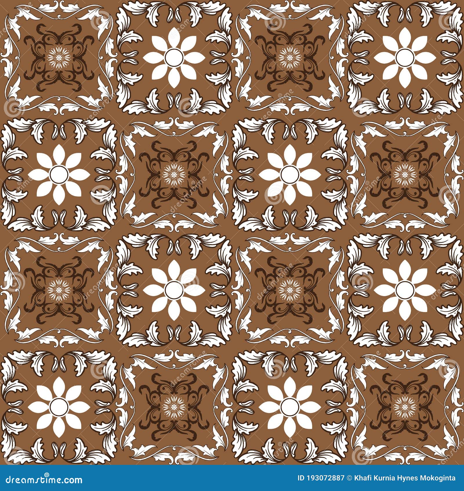 Elegant Motif on Central Java Batik Design with Seamless Brown Color ...