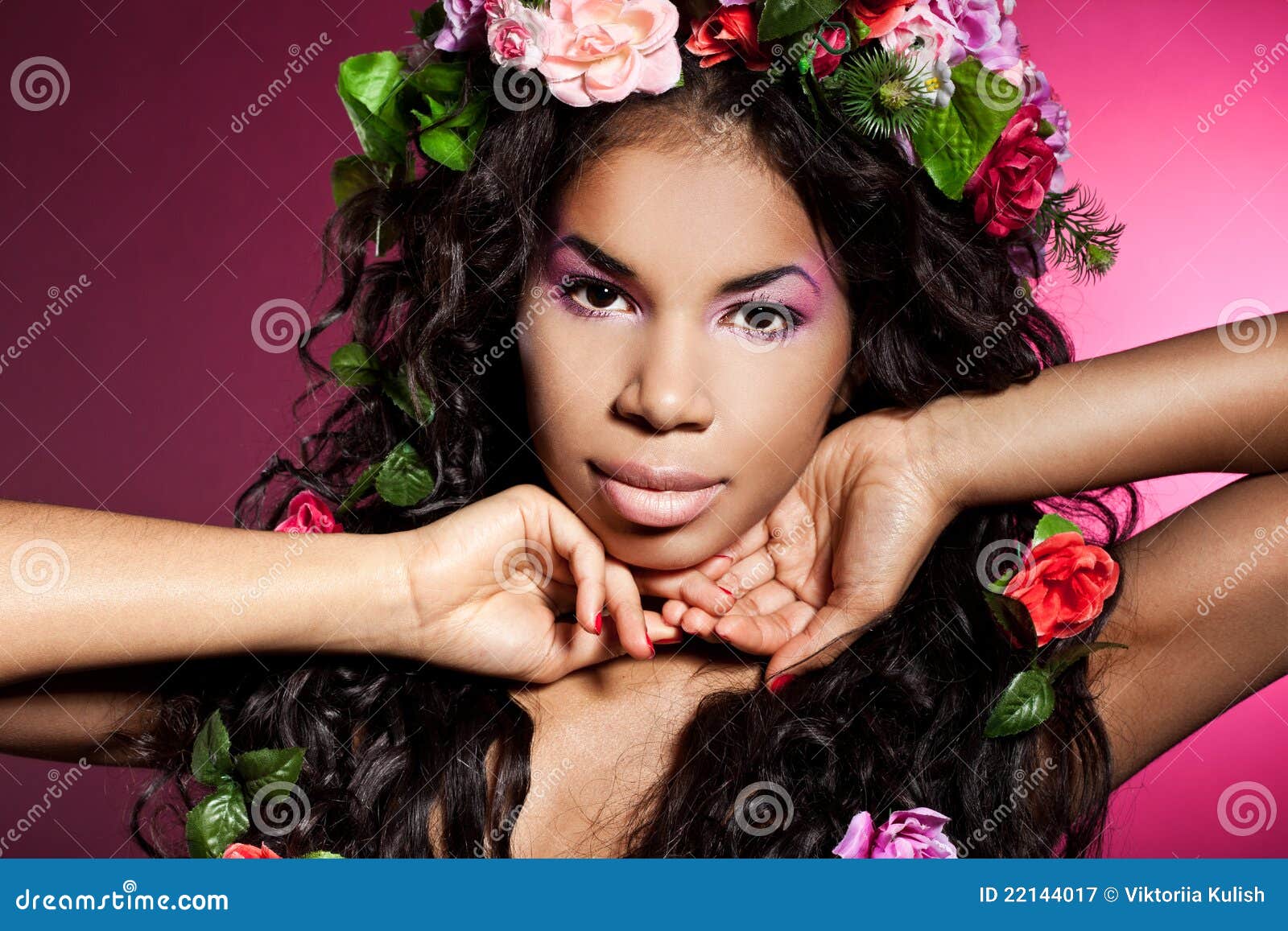 Elegant mulatto girl stock image. Image of circlet, lips - 22144017