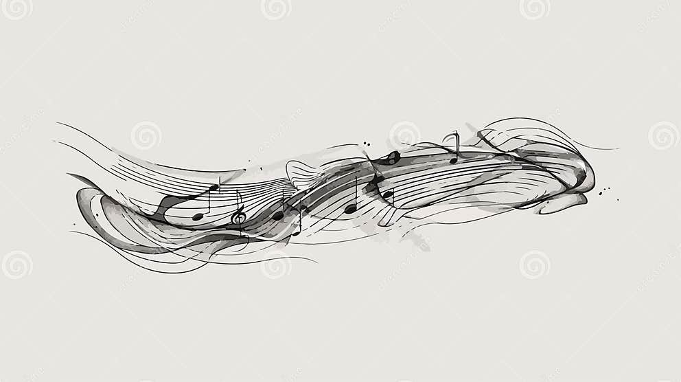 Elegant Musical Note Line Art Illustration for Creative Projects Stock ...