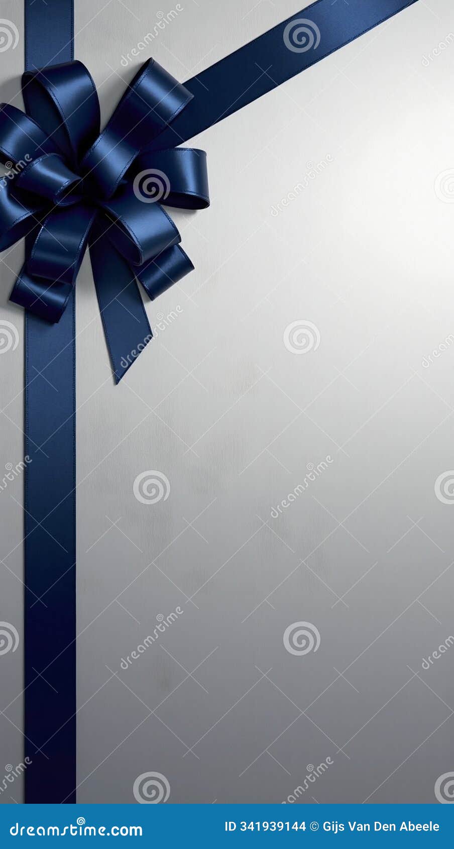 Elegant Navy Blue Ribbon on Silver Gray Backdrop Great for Luxury ...