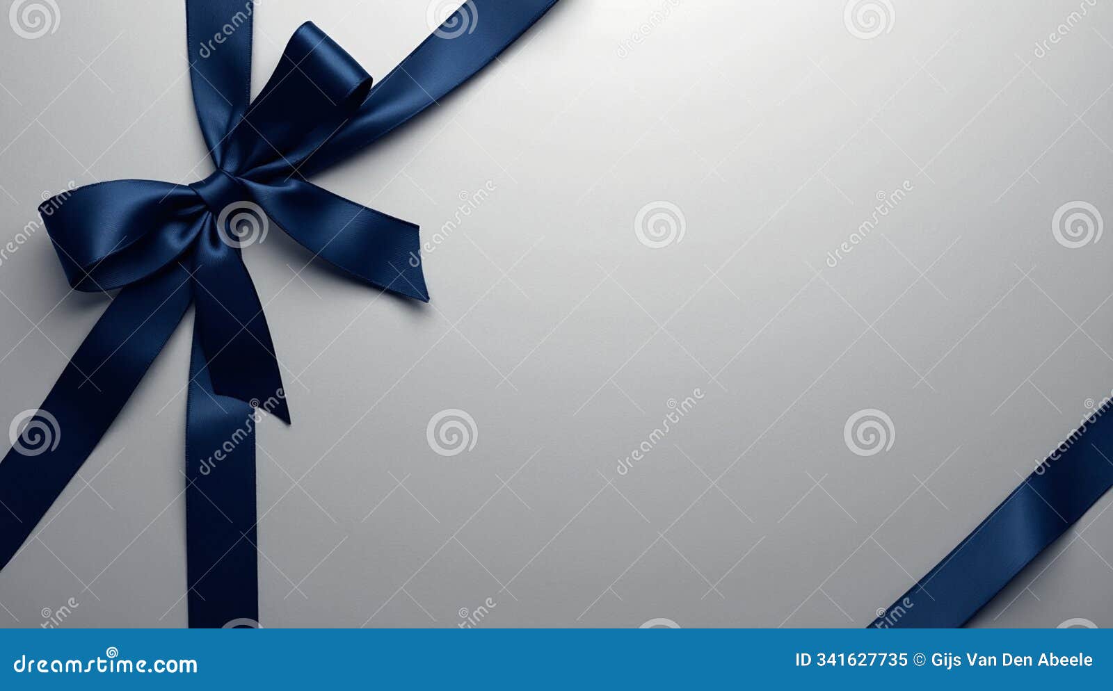 Elegant Navy Blue Ribbon on Silver Gray Background Great for Upscale ...