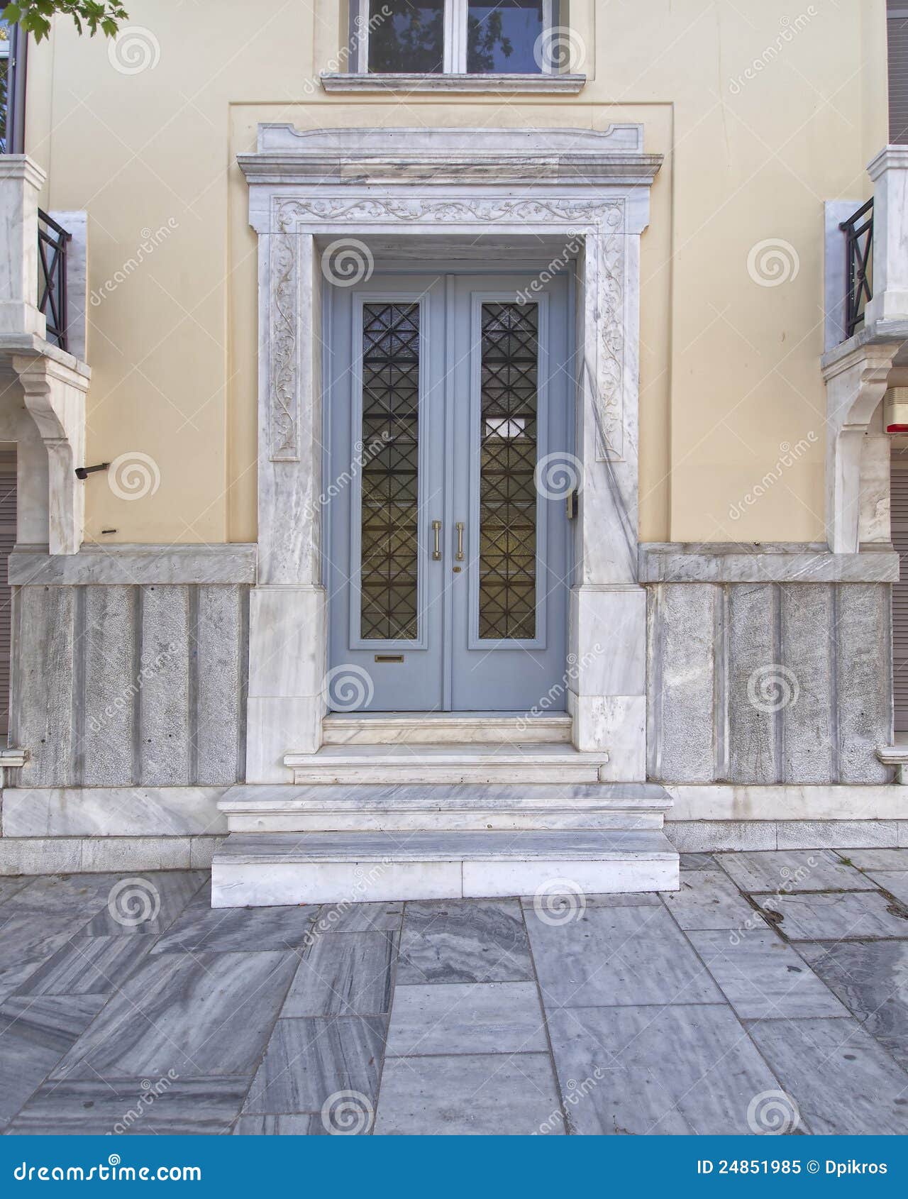 Elegant Neoclassical House Door Stock Image - Image of city, closing ...