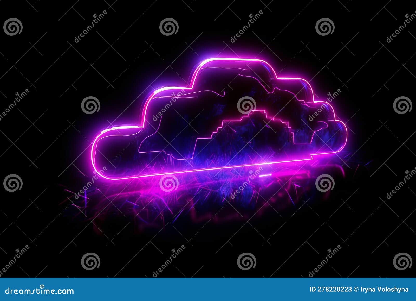 Elegant Neon Cloud Icon: the Perfect Representation of Cloud Computing ...