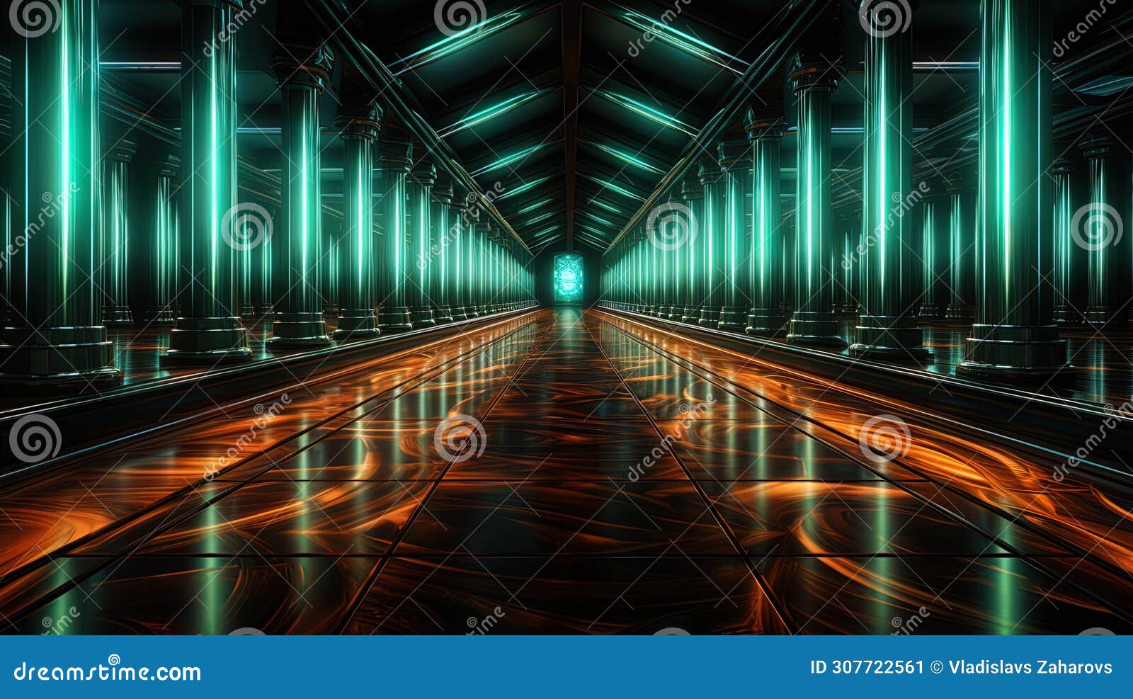 An Elegant Neon Corridor, Creating the Illusion of Endless Space in ...