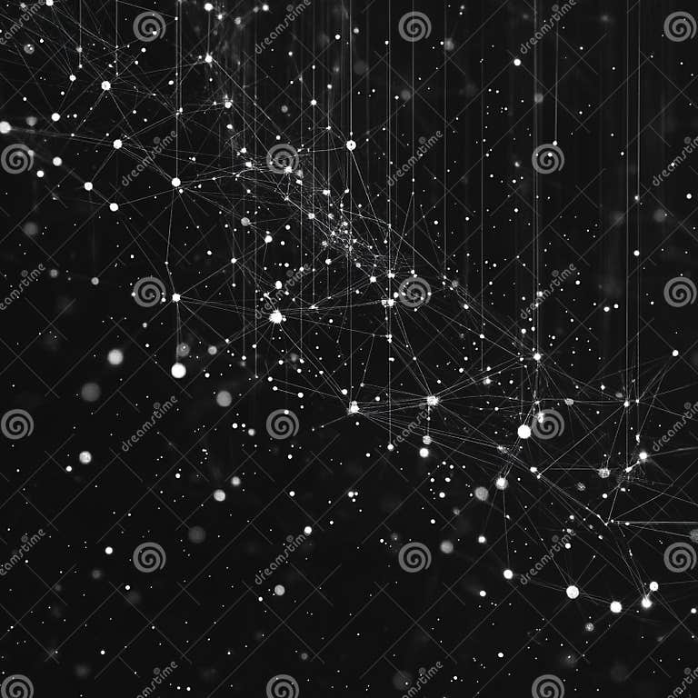 Elegant Network of Interconnected Dots and Lines on a Dark Background ...