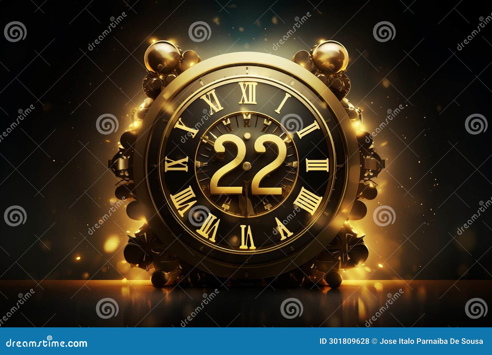 Elegant New Years Countdown Concept with Golden Stock Illustration ...