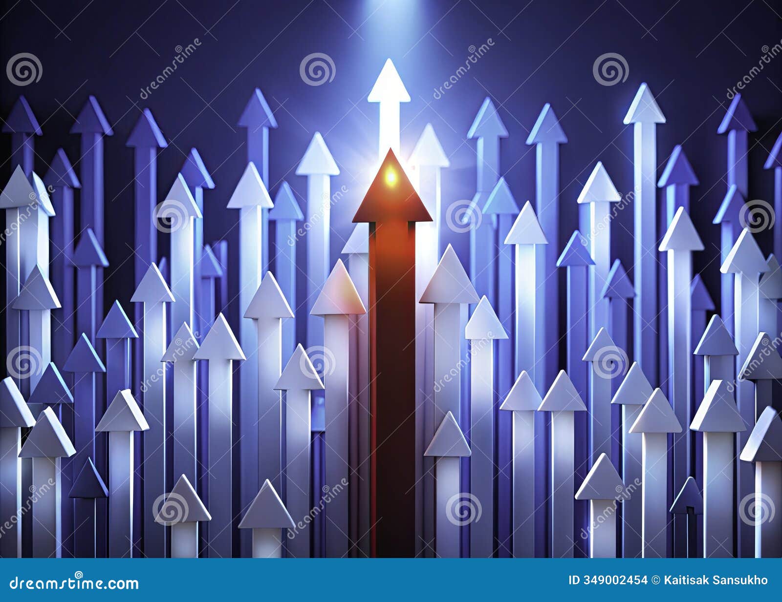 Elegant Night Navigation Graphic: Red Arrow, White Pointers, and Deep ...