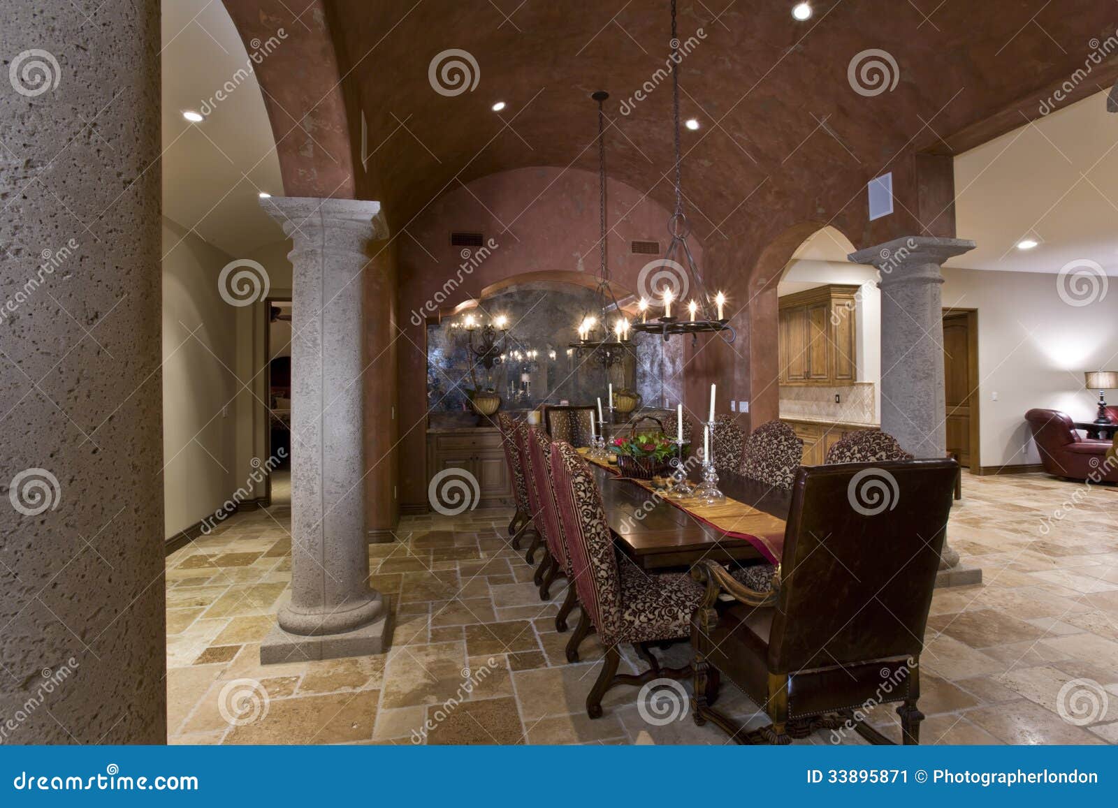 Elegant Old Fashioned Dining Room Stock Image - Image of horizontal ...