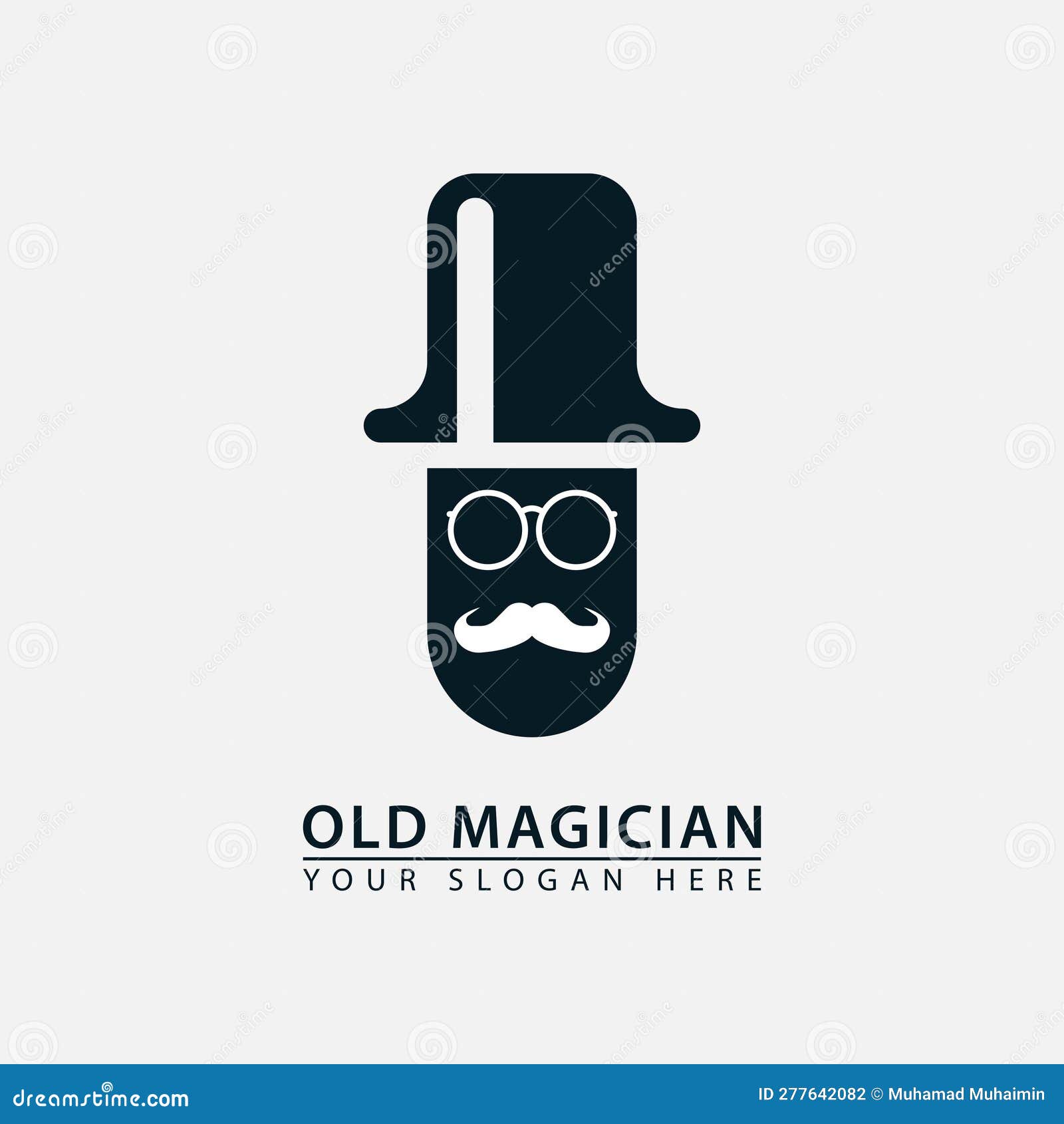 Elegant Old Magician Logo Icon Stock Vector - Illustration of black ...