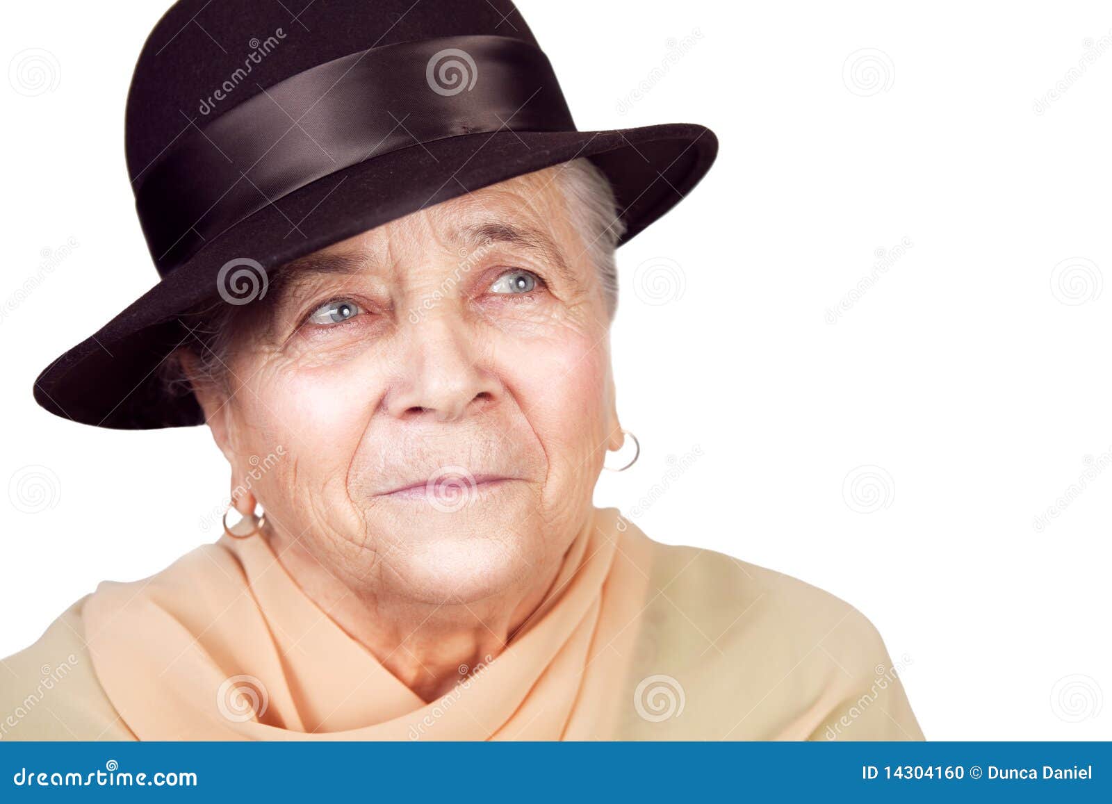 Elegant Old Senior Woman with Hat Stock Photo - Image of charm, elegant ...
