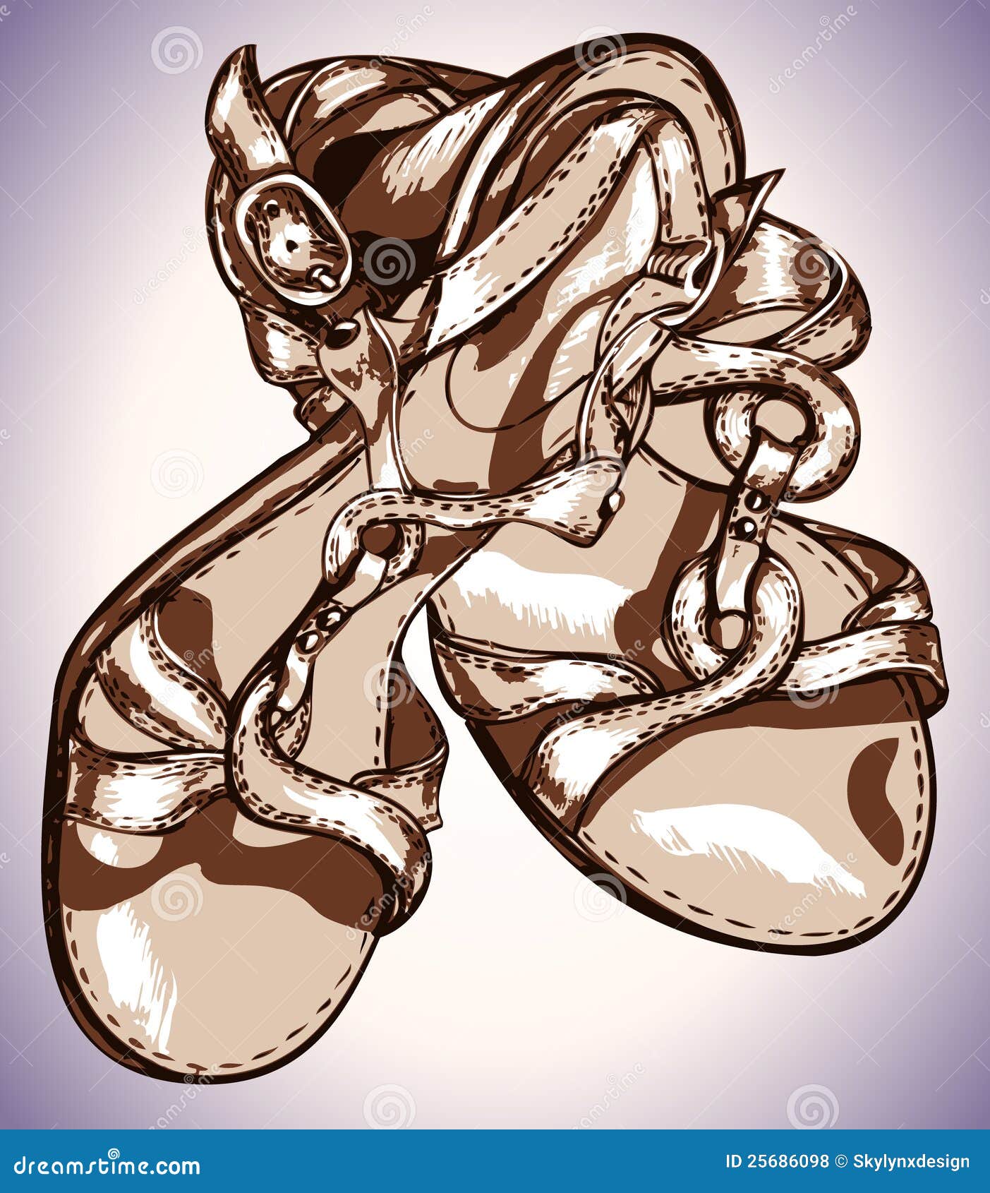 Elegant open-toe sandals stock illustration. Illustration of foot ...