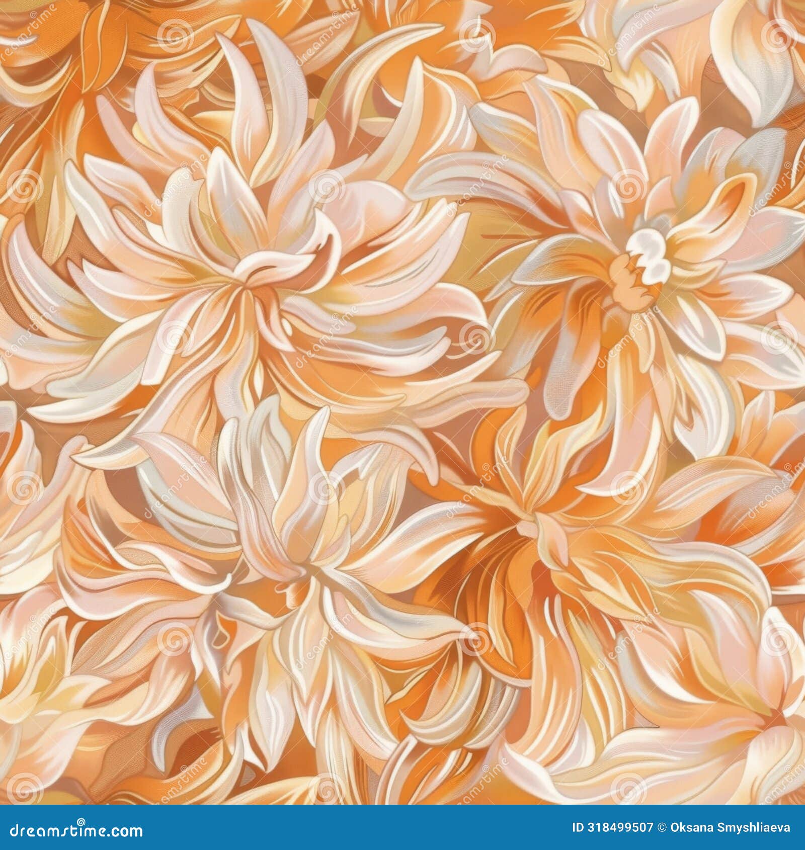 Elegant Orange Floral Pattern for Wallpaper and Fabric Design Stock ...
