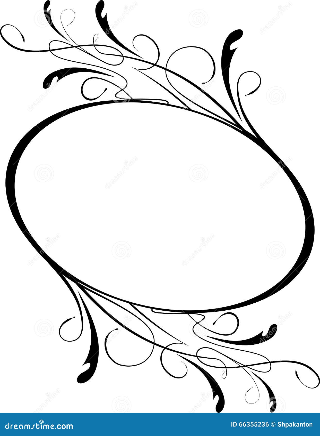 Elegant Oval Floral Vector Frame for Your Design or Text. Stock Vector ...