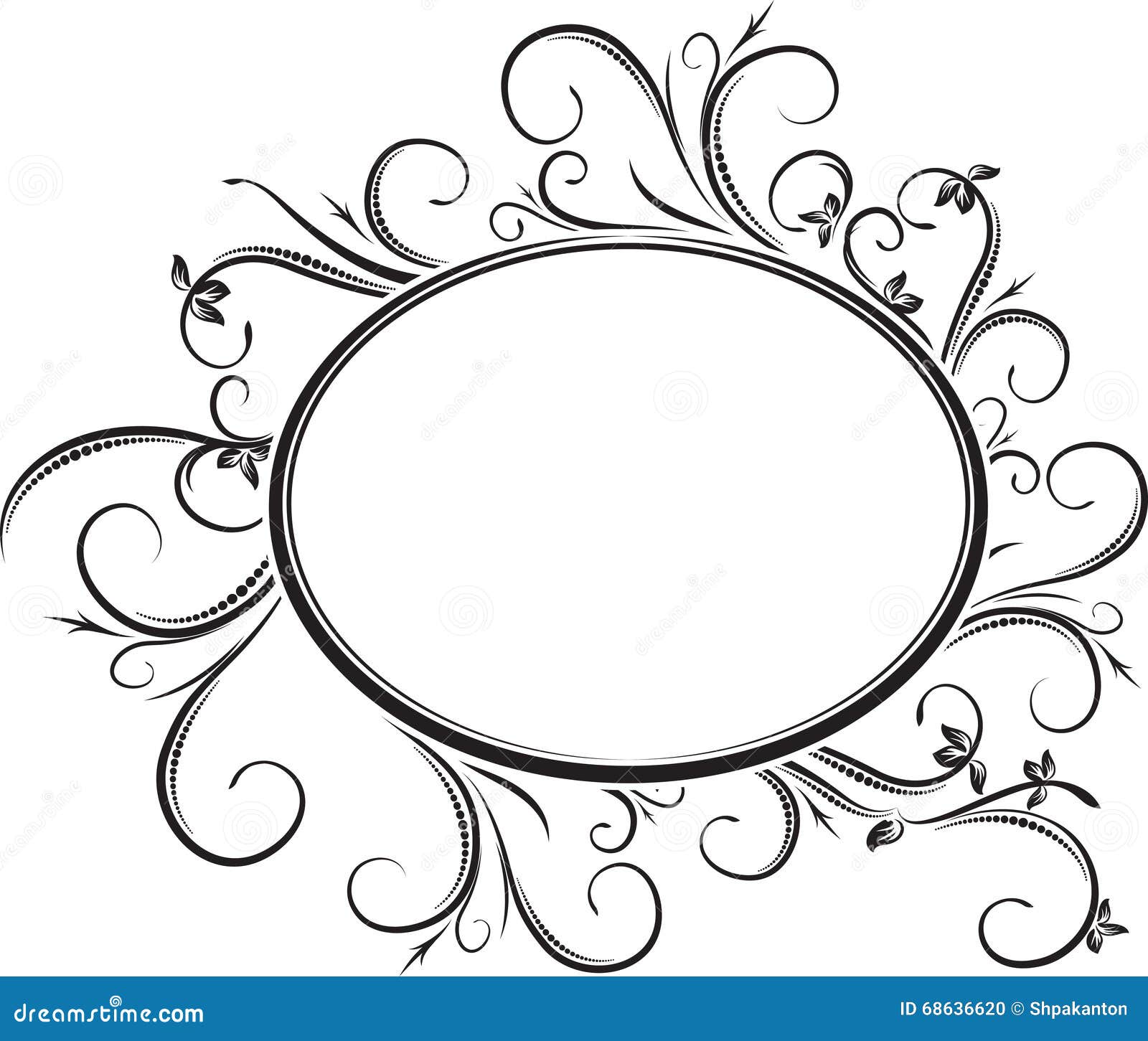 Elegant Oval Floral Vector Frame for Your Design or Text. Stock Vector ...