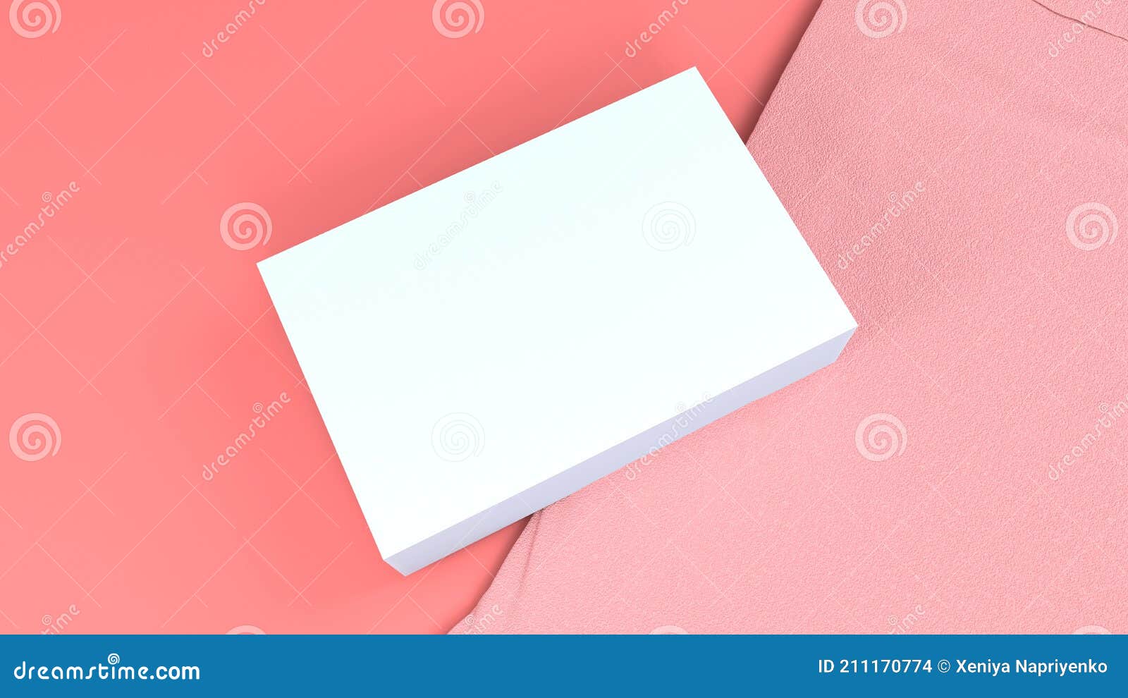Elegant Packaging Box 3d Rendering Mockup. Pink Stock Illustration ...