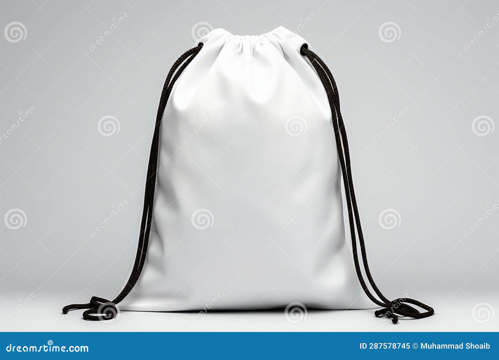 Elegant Pairing Plain White Bag Secured by a Contrasting Black ...