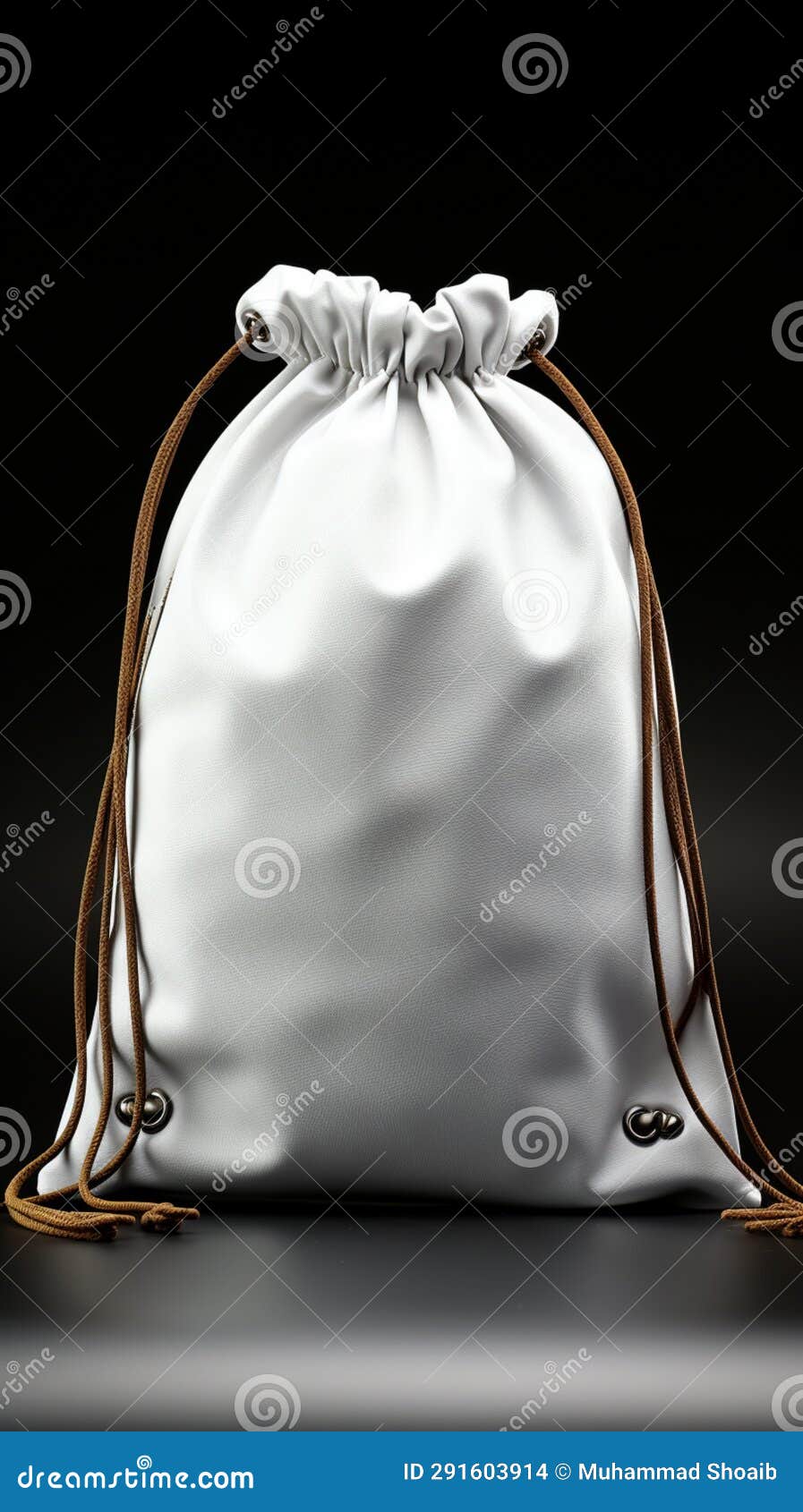 Elegant Pairing Plain White Bag Secured by a Contrasting Black ...