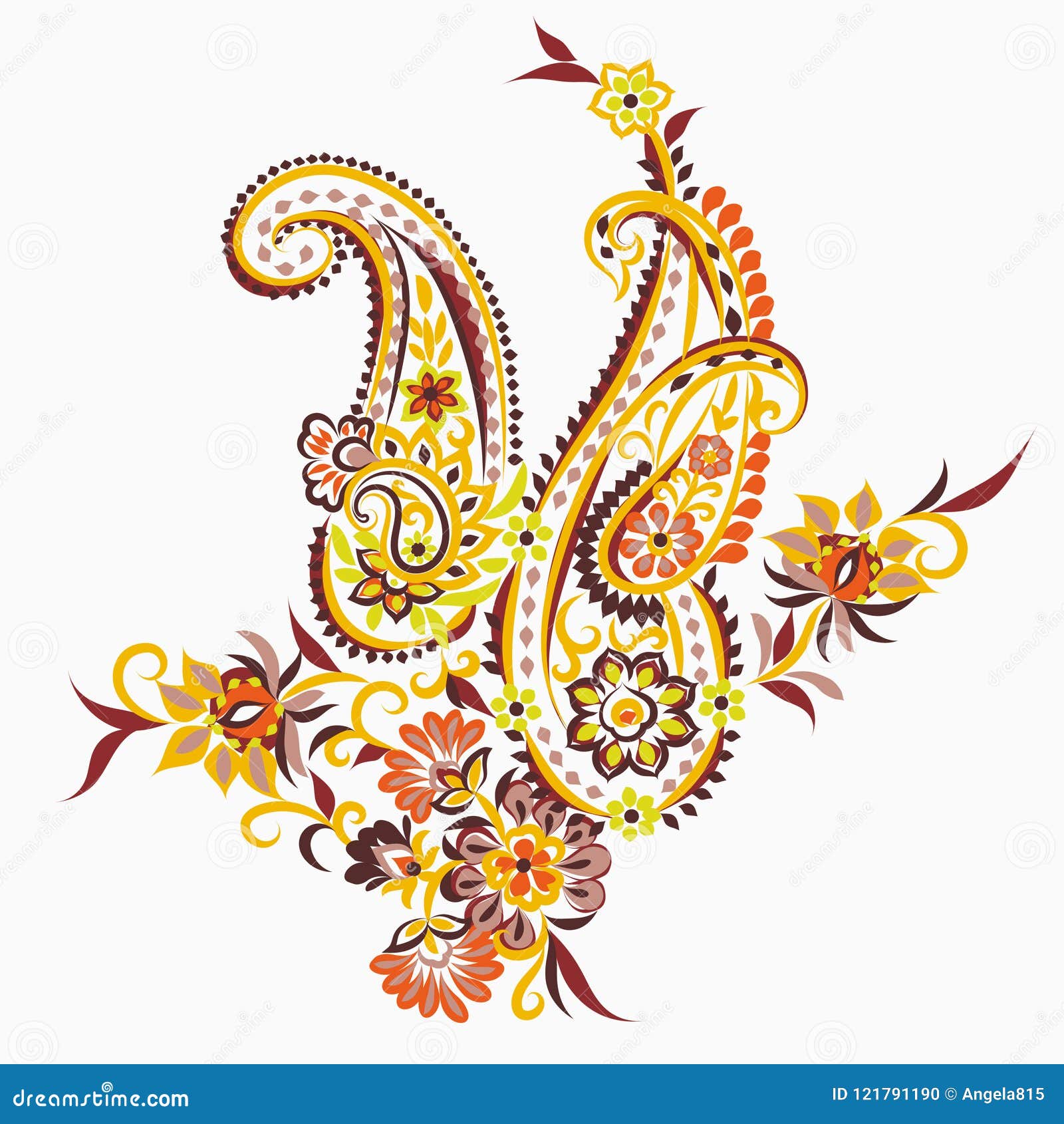 The Elegant Paisley Design Combines Vector Elements Stock Vector ...