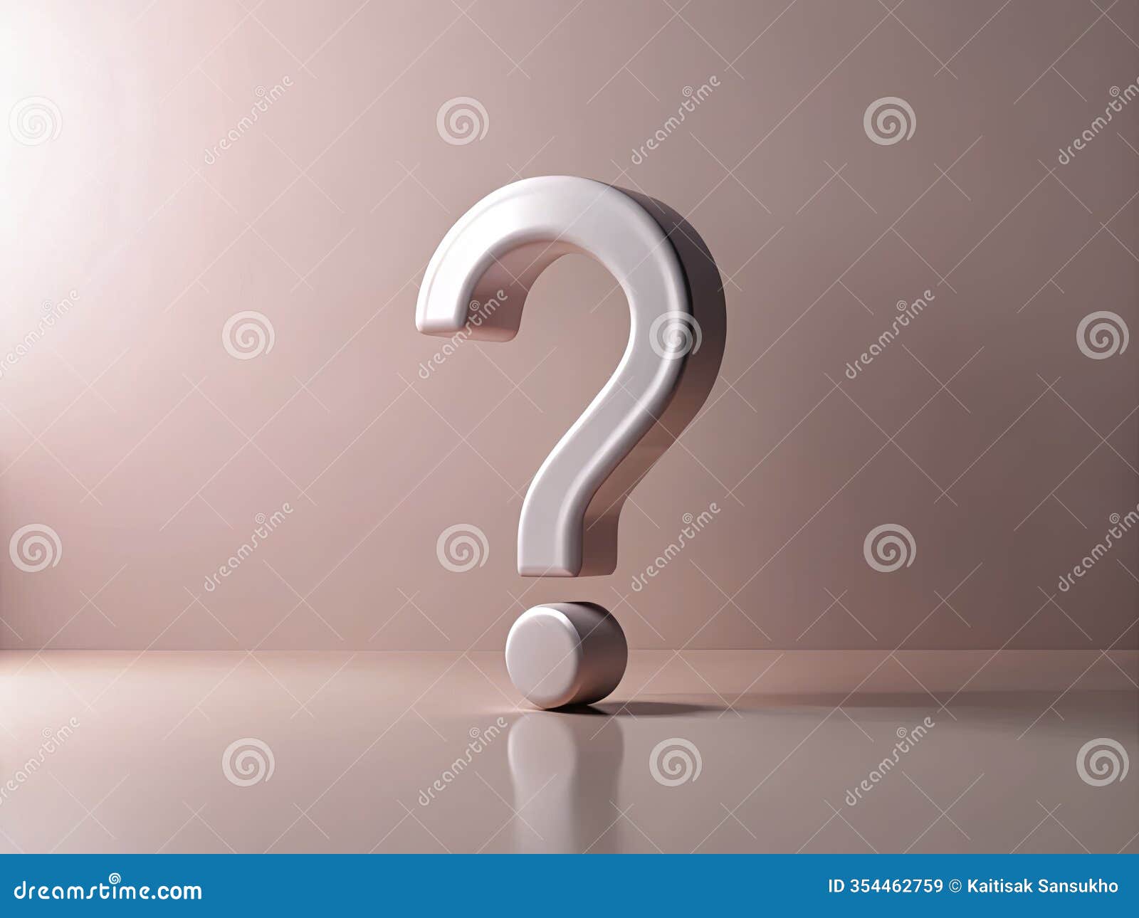 Elegant Pastel Pink Levitating 3D Question Mark a Minimalist FAQ ...