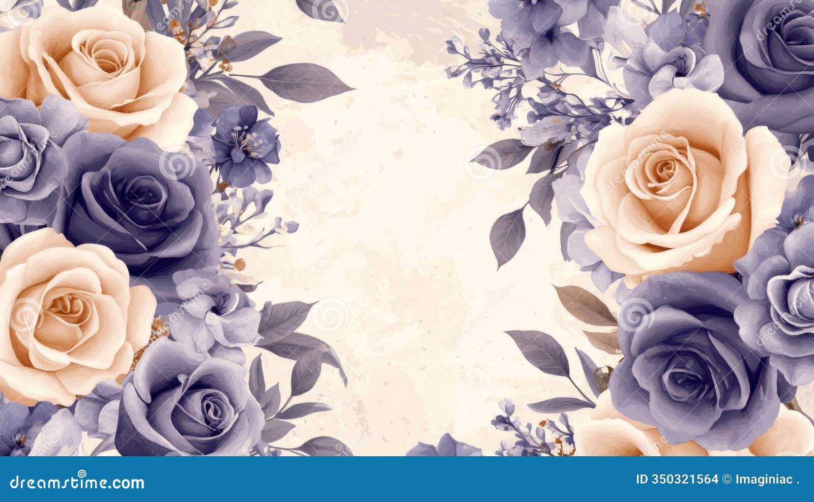 Elegant Pastel Roses and Flowers Frame Design Stock Illustration ...