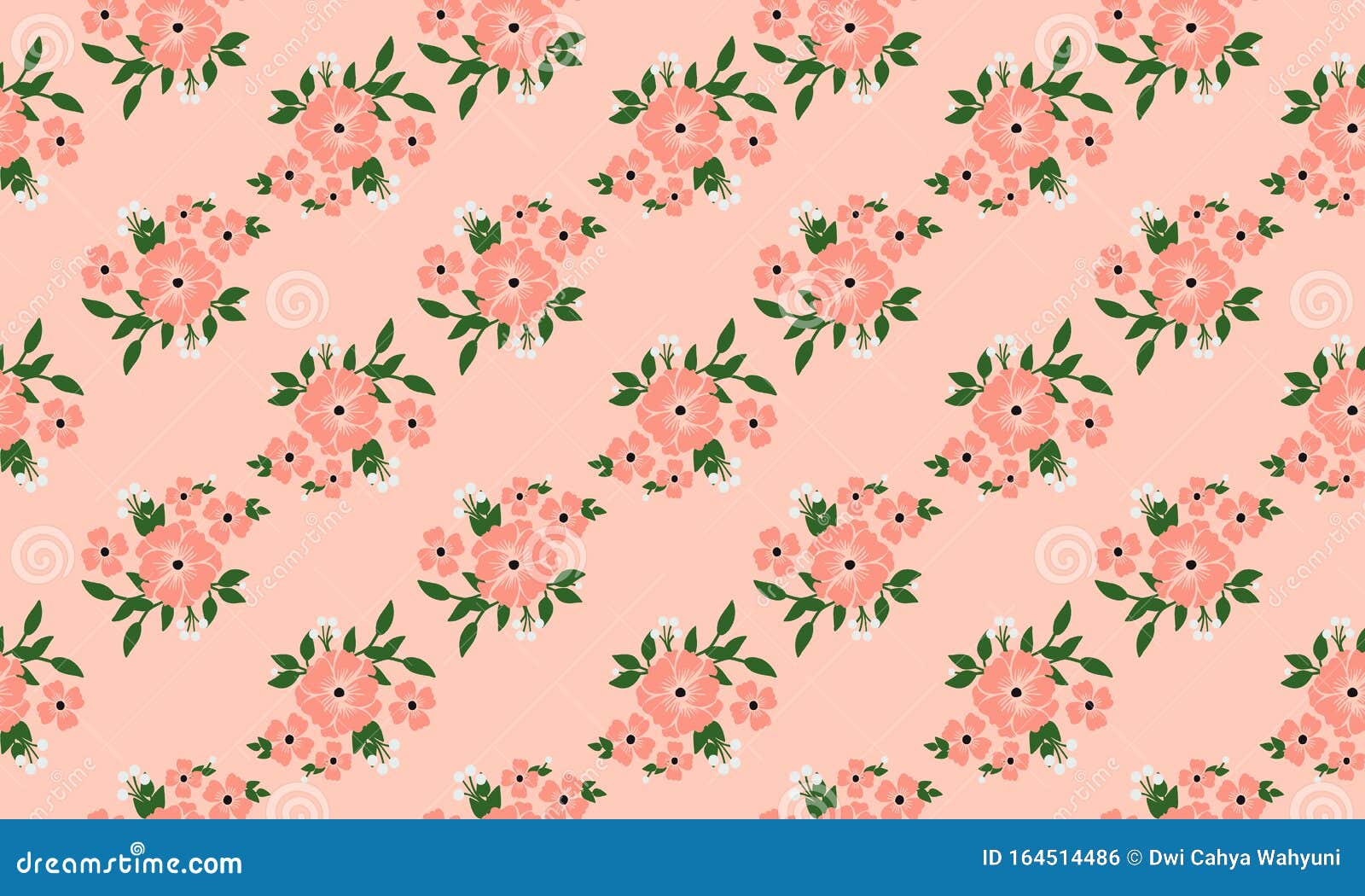 Elegant Peach Flower Wallpaper on Bright Peach Background Stock Vector ...