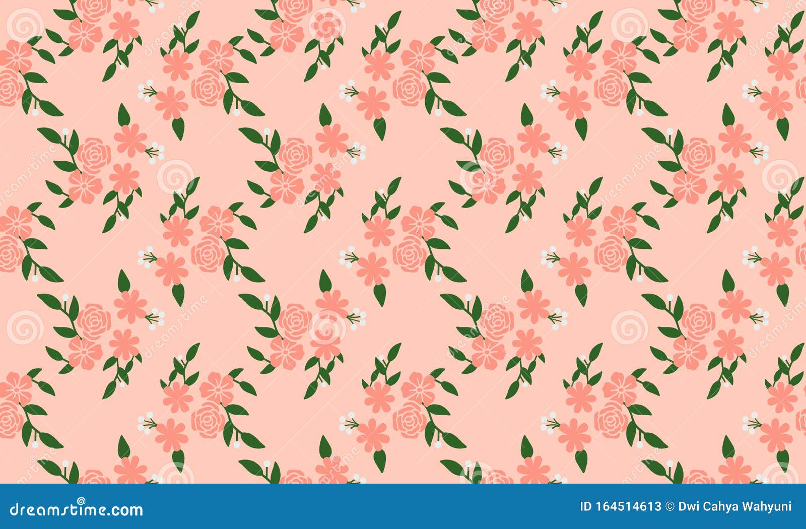 Elegant Peach Flower Wallpaper on Bright Peach Background Stock Vector ...